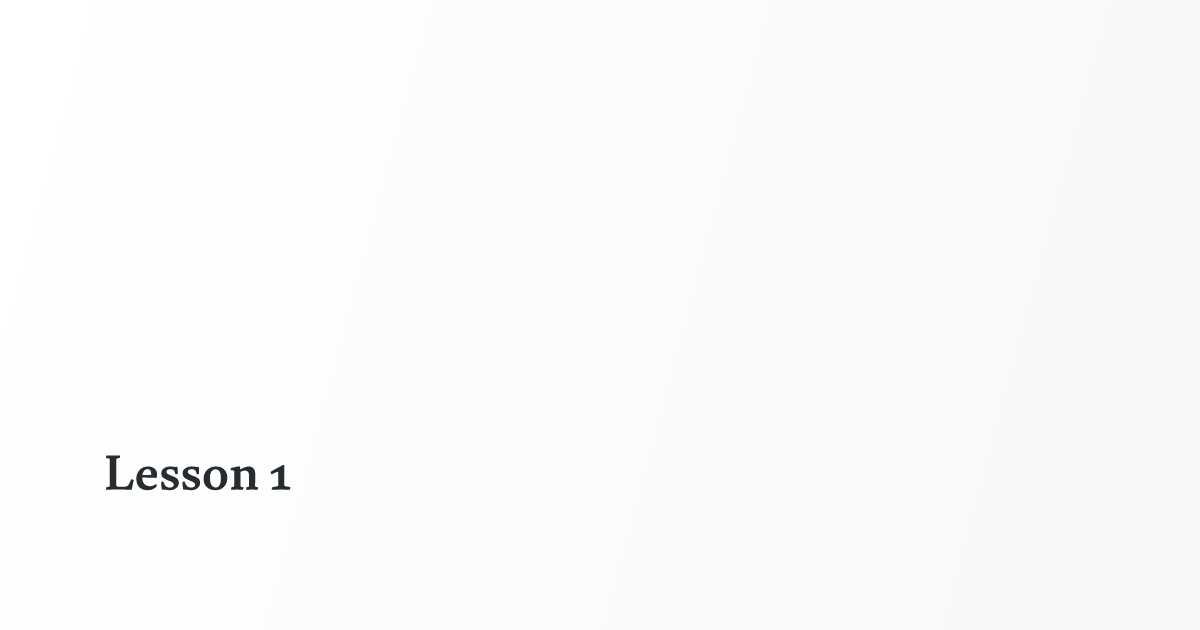 Lesson 1